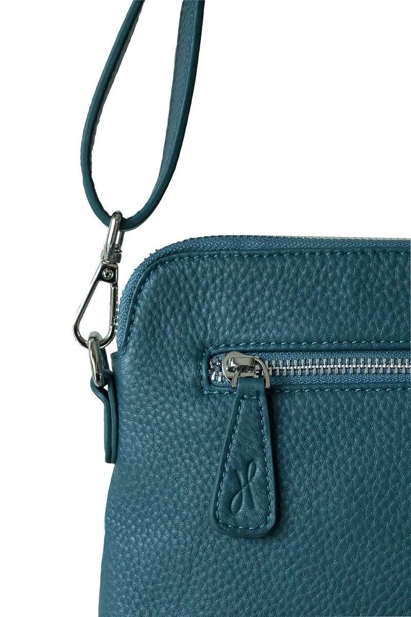 Teal Leather Mini Crossbody Slouch – Hoopla Tote Bags
